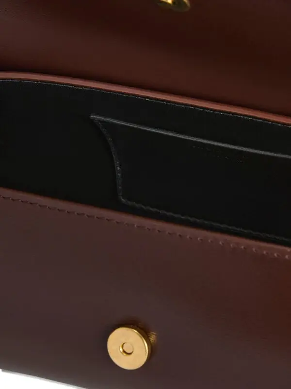 JIL SANDER Cannolo Small Leather Shoulder Bag - Brown