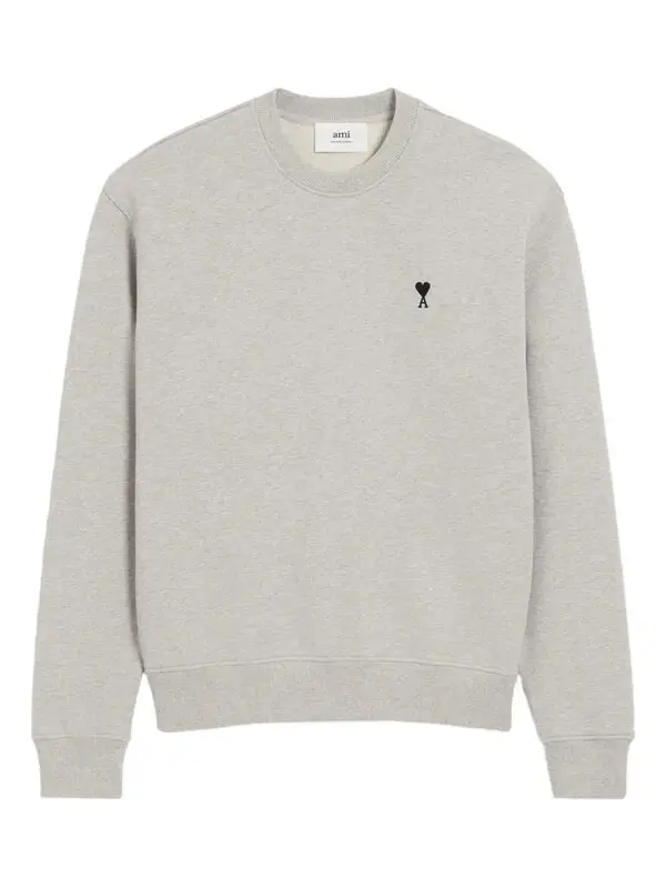 AMI Paris De Coeur Cotton Sweatshirt - Grey