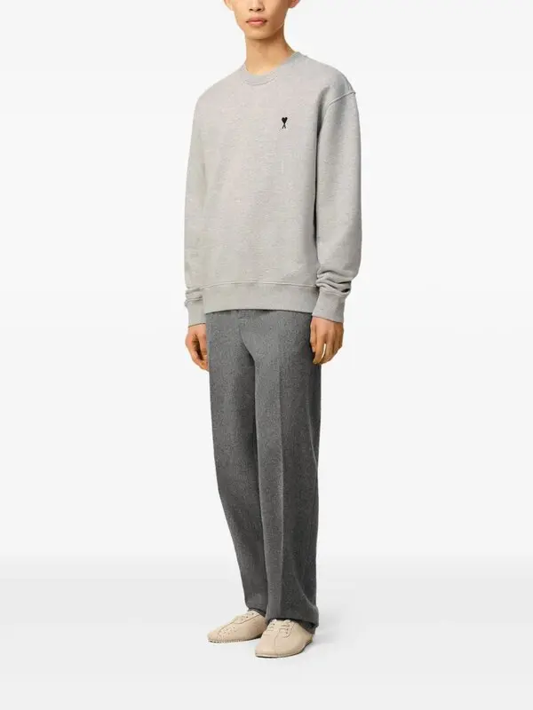 AMI Paris De Coeur Cotton Sweatshirt - Grey
