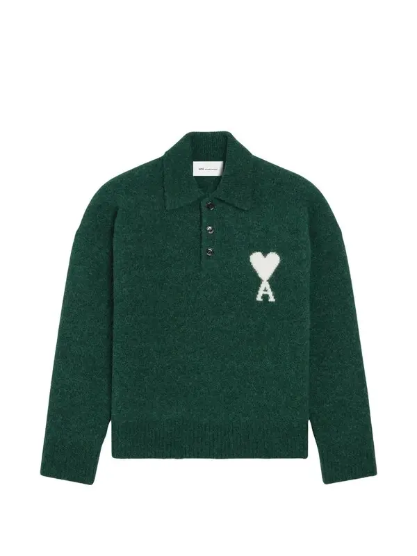 AMI Paris De Coeur Polo Shirt - Green