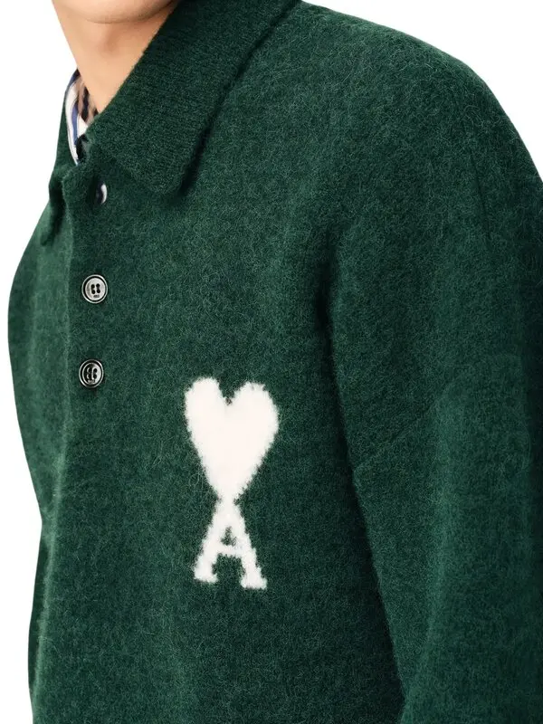 AMI Paris De Coeur Polo Shirt - Green