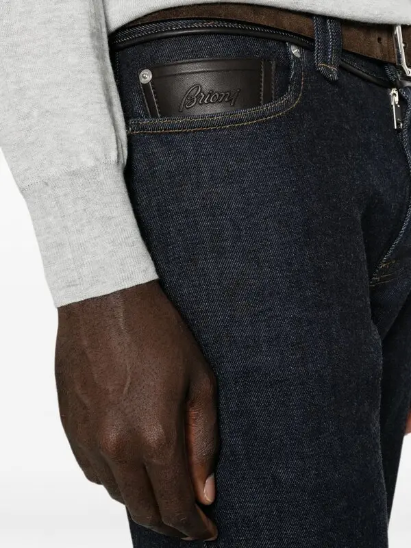 Brioni Cotton And Cashmere Denim Jeans