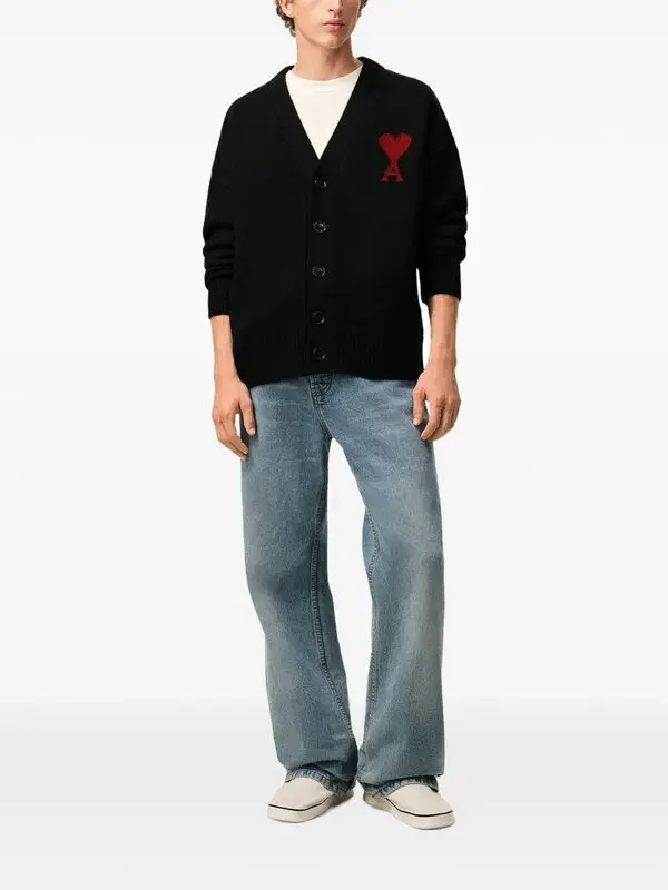 AMI Paris De Coeur Wool Cardigan