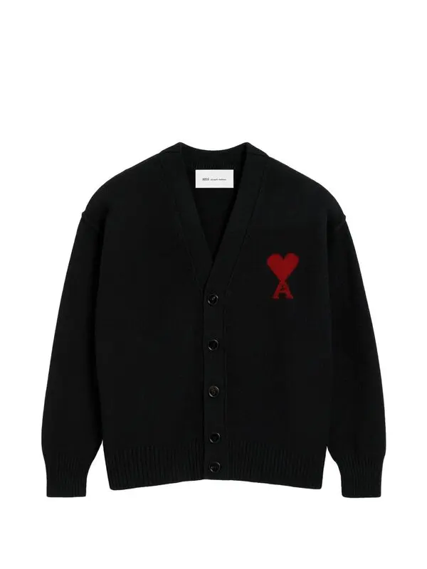 AMI Paris De Coeur Wool Cardigan