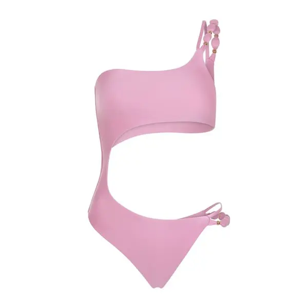 THAYNNE SWIMWEAR Ibiza One Piece Embellished Cut-out Swimsuit - Pink