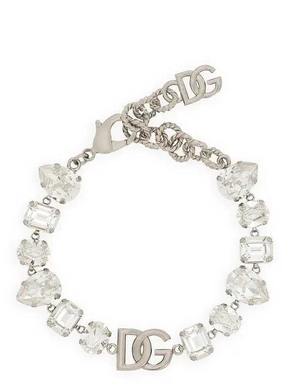 Dolce & Gabbana Rhinestone Logo Bracelet - Silver