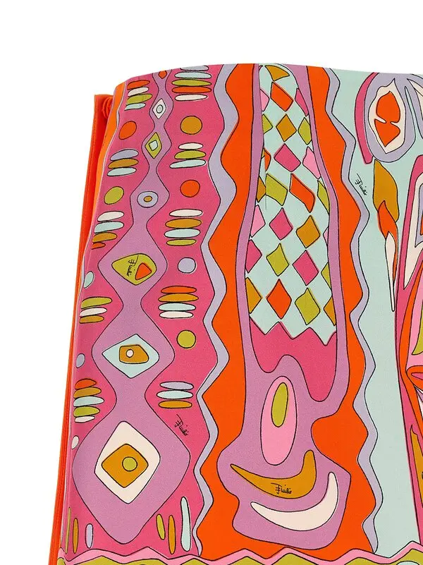 Emilio Pucci Angoli' Print Silk Twill Wrap Miniskirt