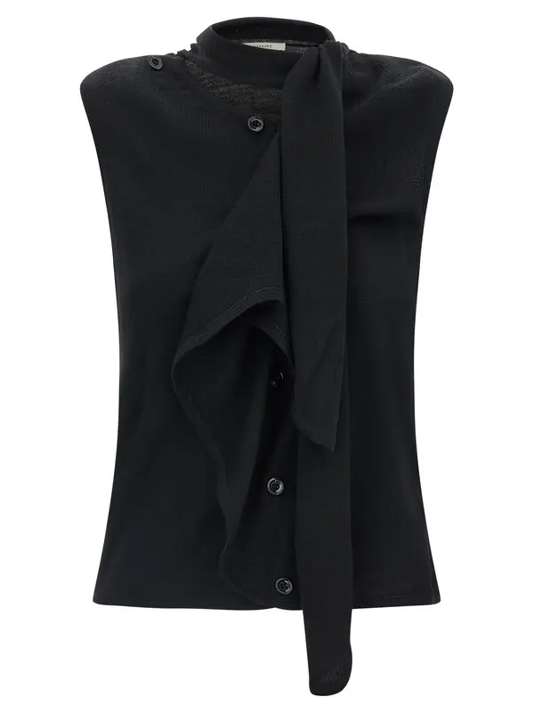 LEMAIRE Draped Panel Vest - Black