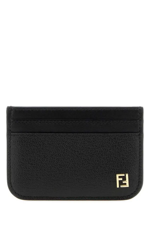 Fendi Leather Ff Card Holder - Black