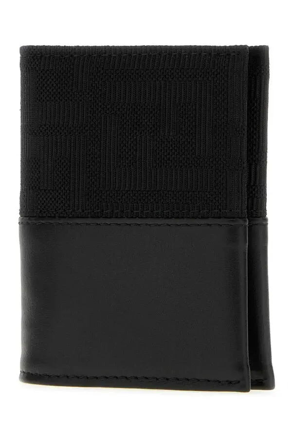 Fendi Jacquard And Leather Ff Card Holder