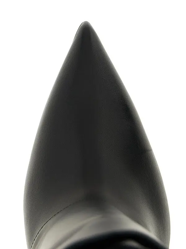 Balmain Twist Calf Leather Boots - Black