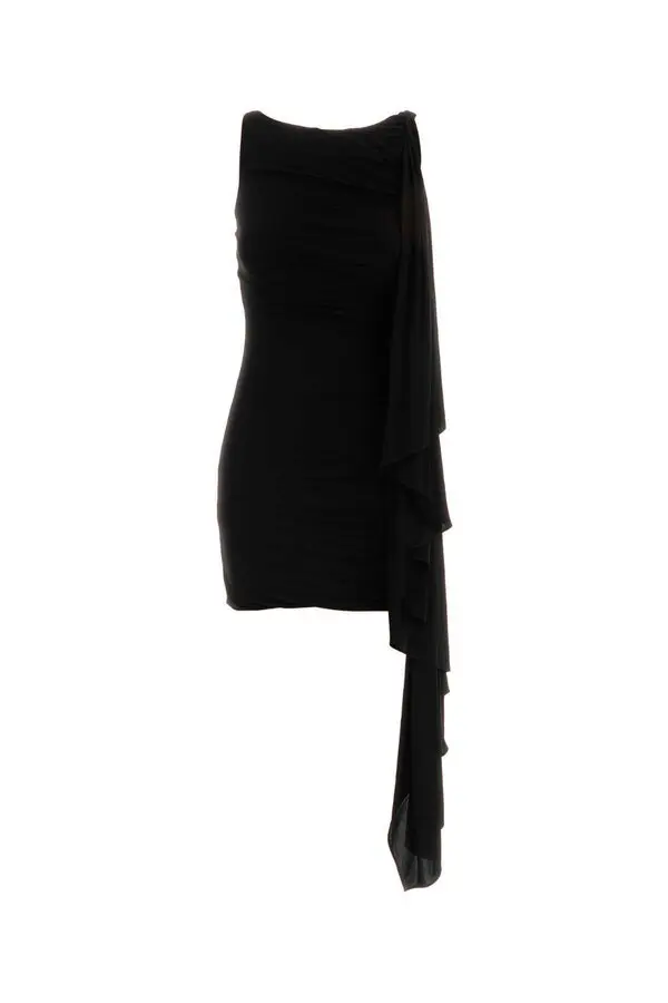 Alexander Wang Jersey Mini Dress With Draped Detailing - Black