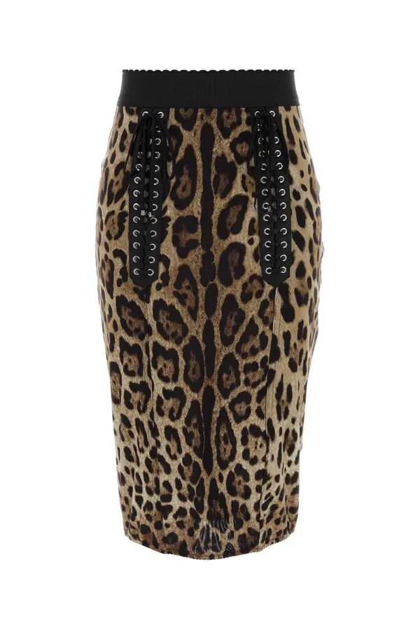 Dolce & Gabbana Printed Jacquard Pencil Skirt