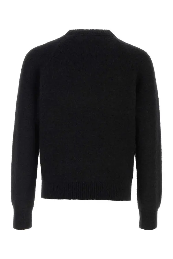 Dries Van Noten Alpaca Blend Crew Neck Sweater - Black