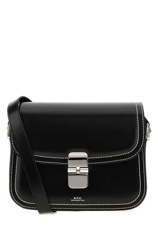 A.p.c. Leather Small Grace Shoulder Bag - Black