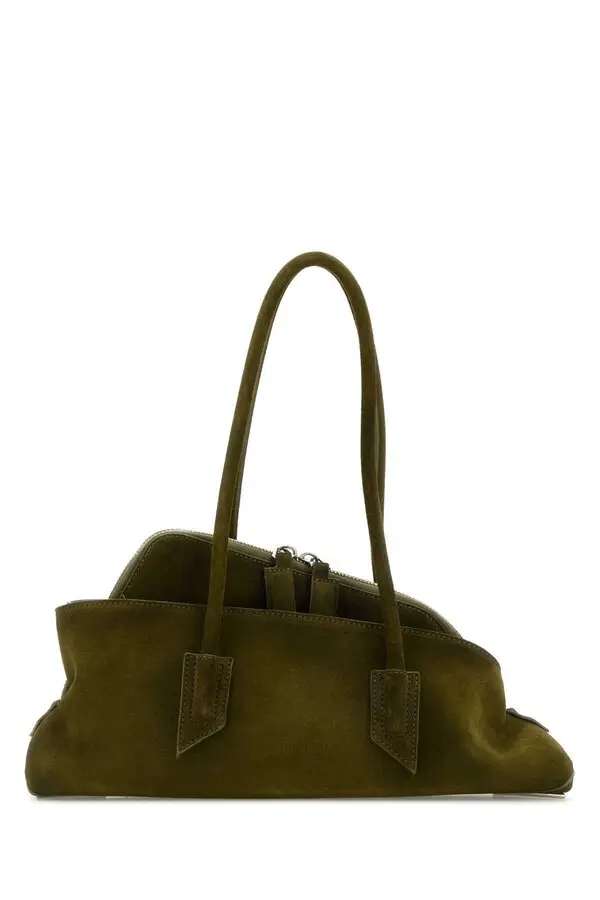 Attico Olive Suede Small La Passeggiata Handbag - Green