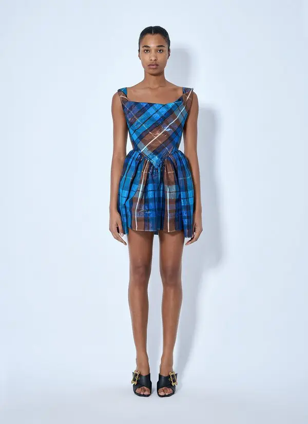 VIVIENNE WESTWOOD Mini Plaid Dress - Blue