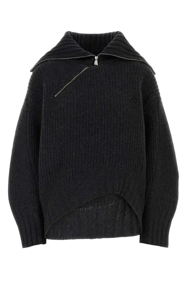 Attico Charcoal Wool Blend Sweater - Gray