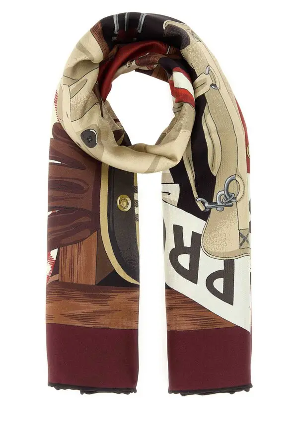 Burberry Printed Silk Foulard Scarf - Multicolor