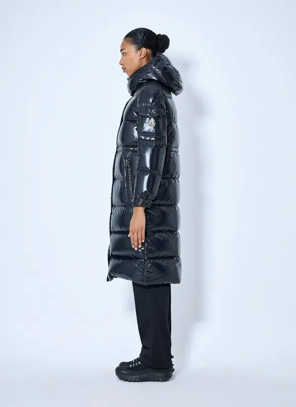 Moncler Cavatazz Hooded Long Down Jacket - Black