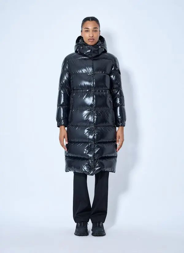 Moncler Cavatazz Hooded Long Down Jacket - Black