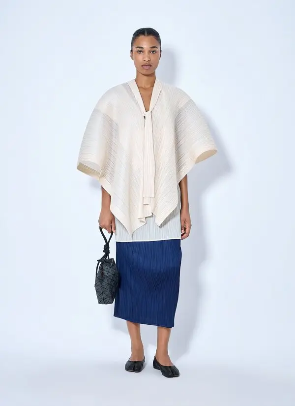Issey Miyake Pleated Cape Blouse