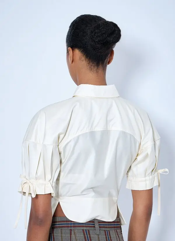 VIVIENNE WESTWOOD Cotton Poplin Shirt With Pleated Sleeves - Multicolor