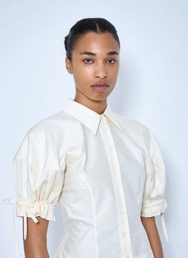 VIVIENNE WESTWOOD Cotton Poplin Shirt With Pleated Sleeves - Multicolor