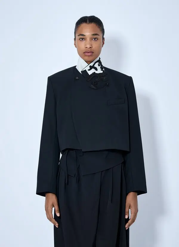 Dries Van Noten Wool Cabardine Blazer - Black