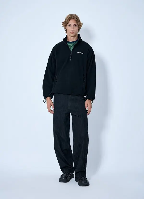 Miu Miu Half-zip Fleece Sweatshirt