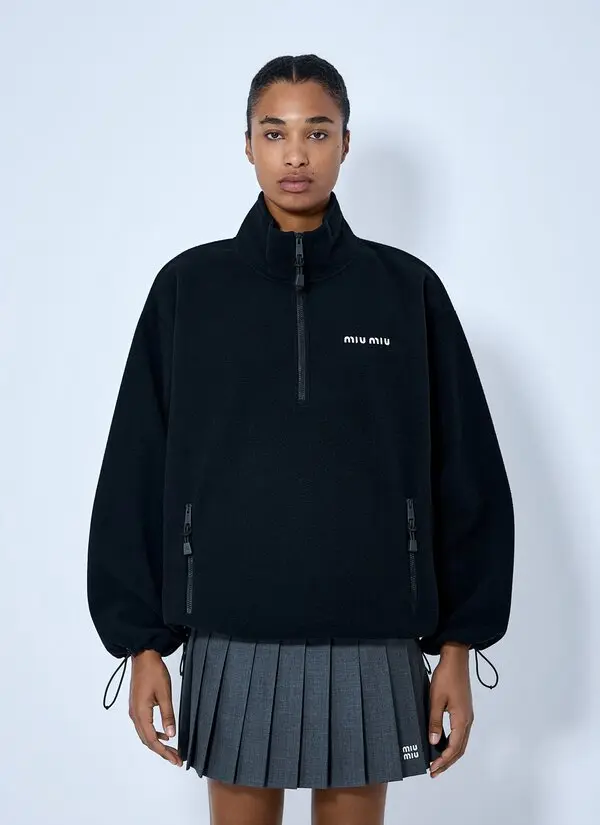 Miu Miu Half-zip Fleece Sweatshirt