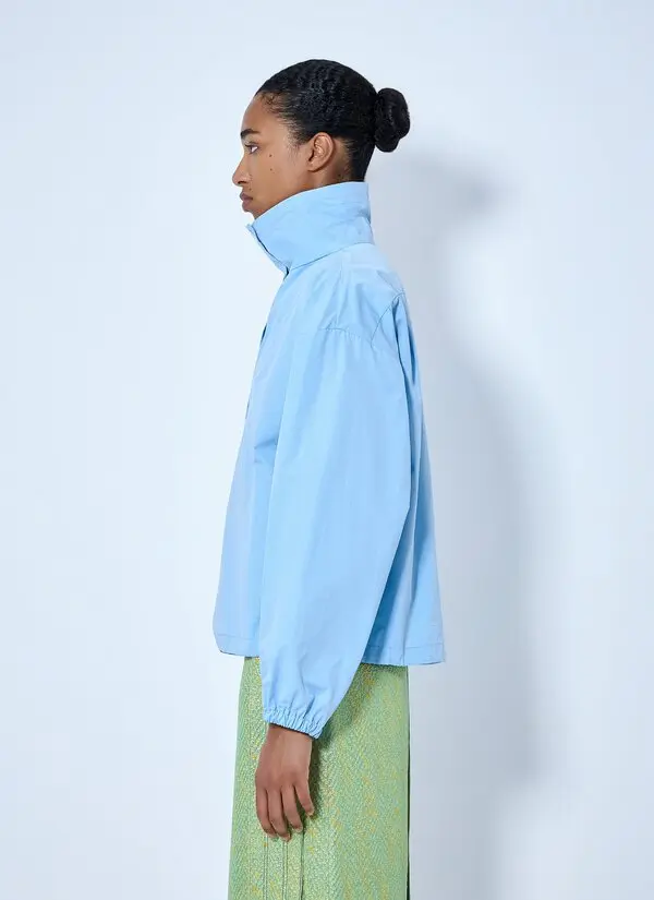 Marni High-collar Buttoned Pullover In Cotton - Blue