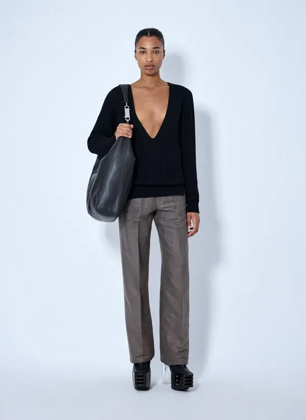Rick Owens Deep V-neck Ribbed Sweater
