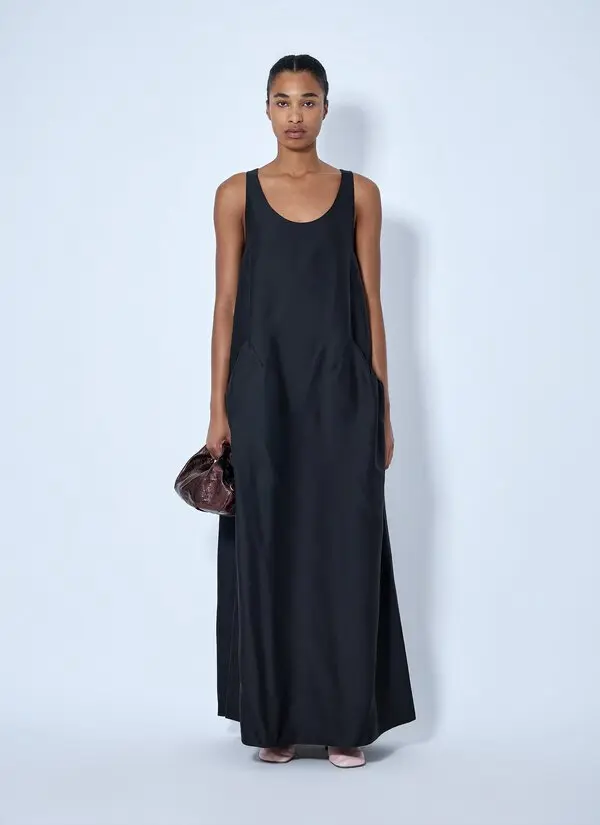 Dries Van Noten Sleeveless Wool And Silk-blend Maxi Dress
