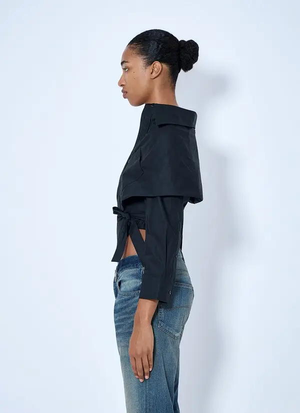 Balenciaga Off-shoulder Wrap Shirt