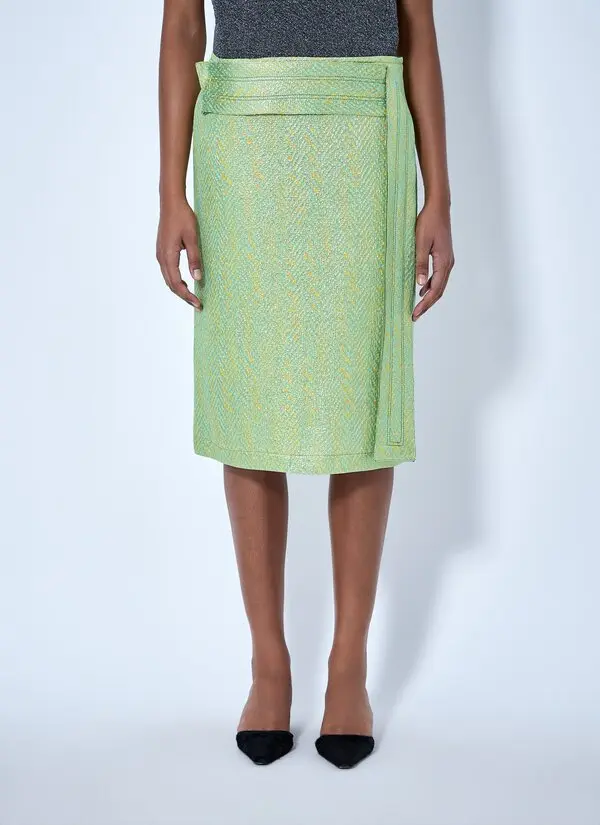 Marni Wrap-effect Midi Skirt - Green