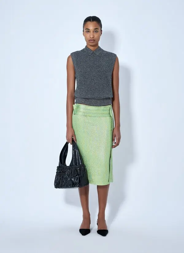 Marni Sleeveless Knit Top With Ribbed Trims - Gray