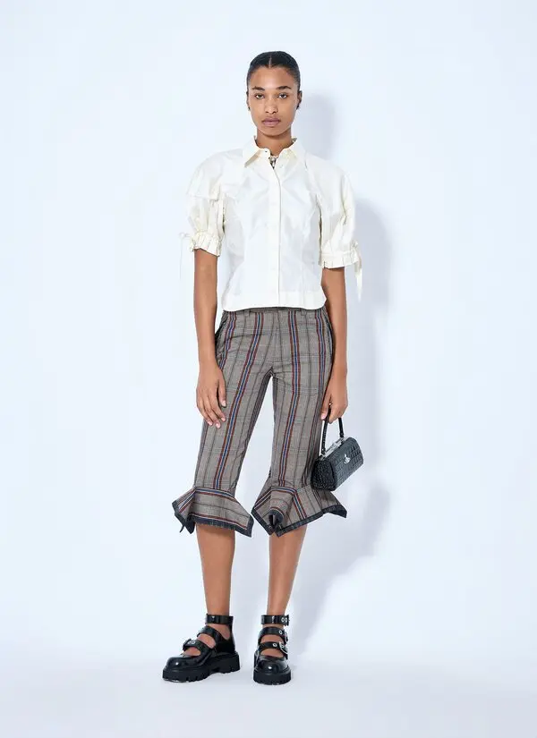 VIVIENNE WESTWOOD Flared Plaid Cropped Trousers