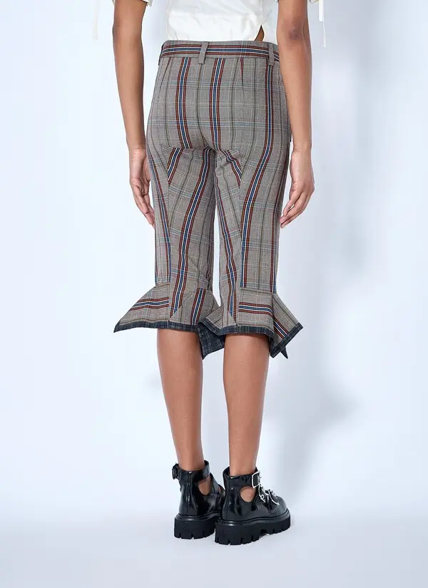 VIVIENNE WESTWOOD Flared Plaid Cropped Trousers
