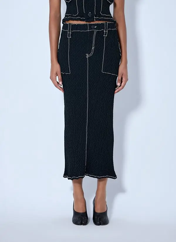 Issey Miyake Wavelet Ensemble Midi Skirt