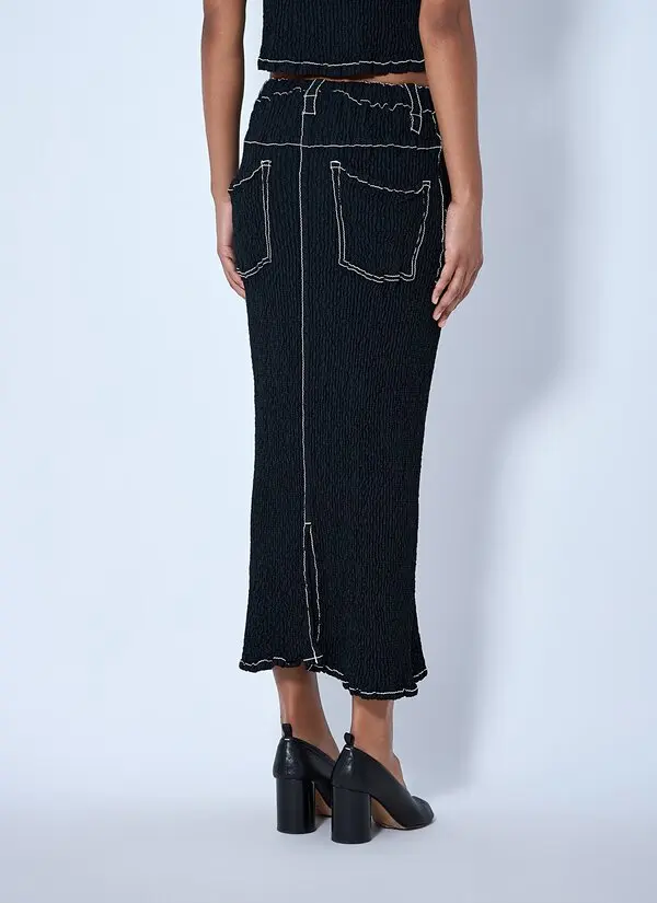 Issey Miyake Wavelet Ensemble Midi Skirt