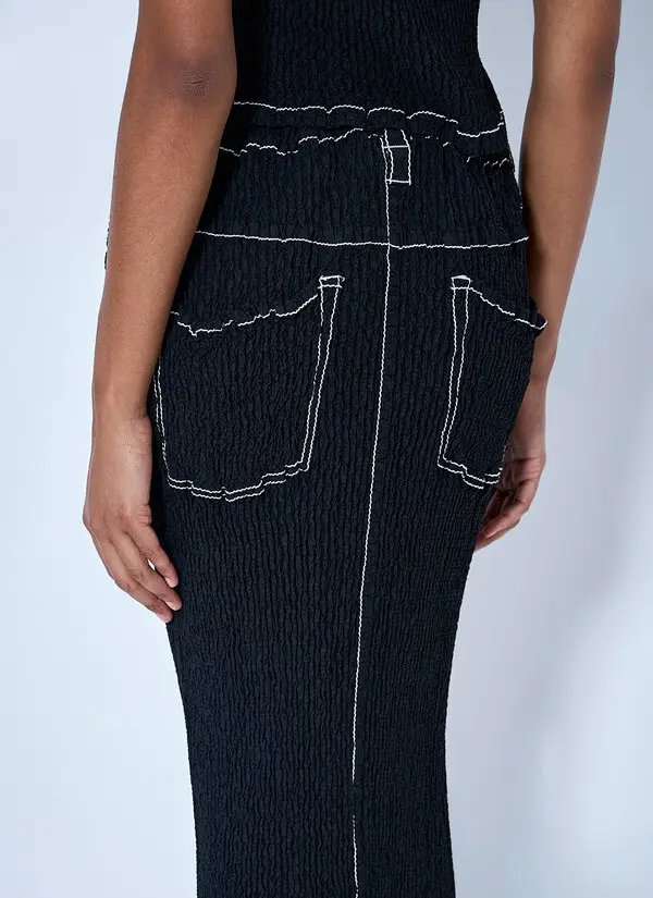 Issey Miyake Wavelet Ensemble Midi Skirt