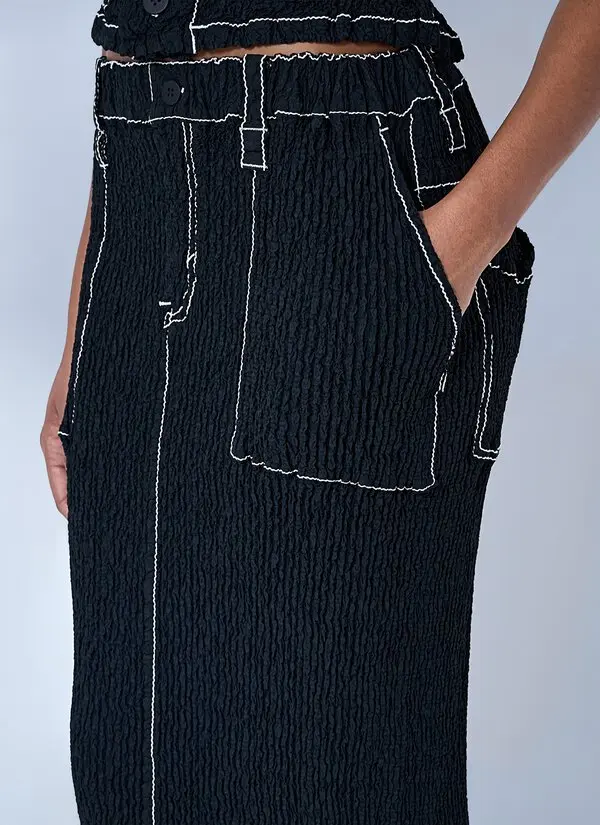 Issey Miyake Wavelet Ensemble Midi Skirt