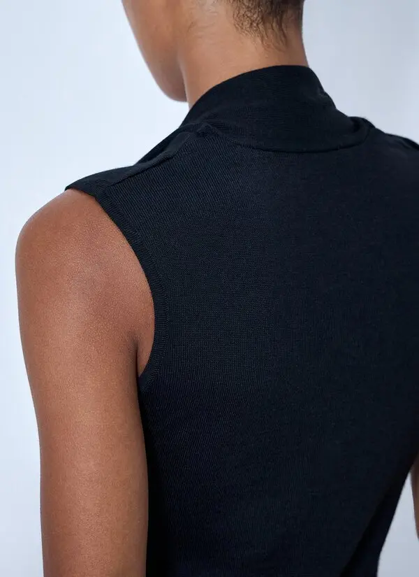 LEMAIRE Asymmetrical Vest With Scarf Detail - Black
