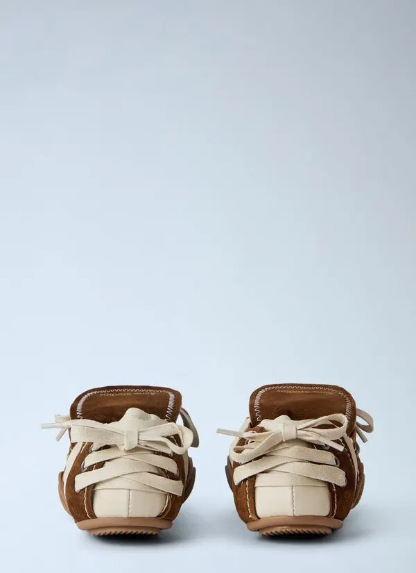 Acne Studios Suede Overlay Ballerina Sneakers - Brown