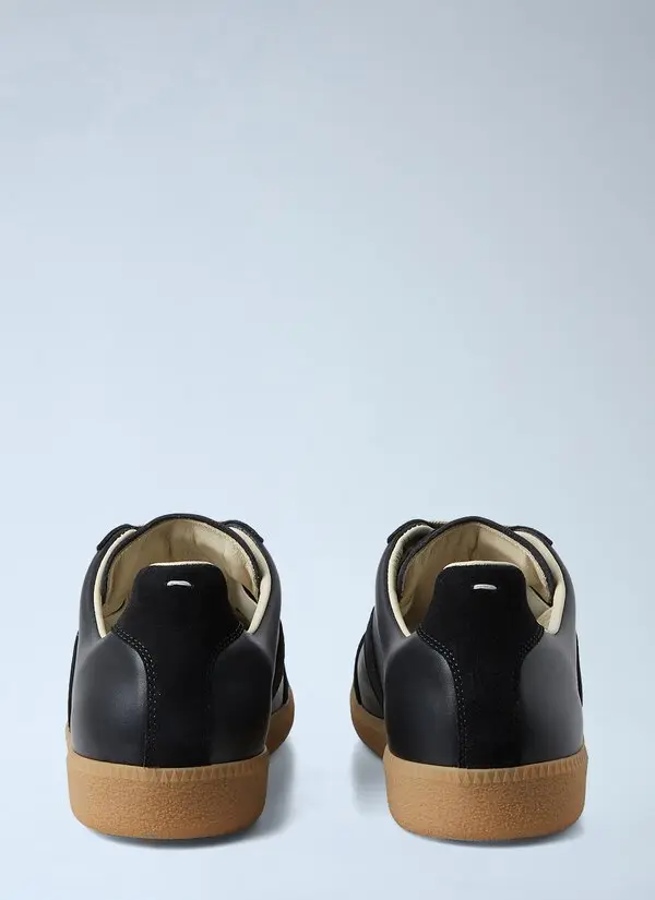 MAISON MARGIELA Replica Leather Lace-up Sneakers - Black