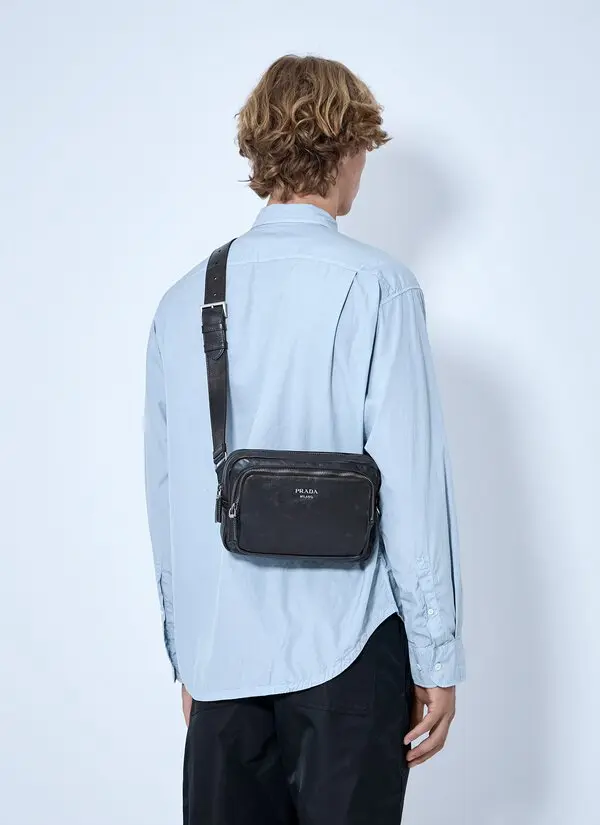 Prada Distressed Nappa Leather Shoulder Bag