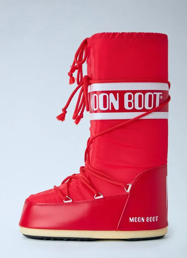 Moon Boot Icon Nylon Lace-up Snow Boots - Red