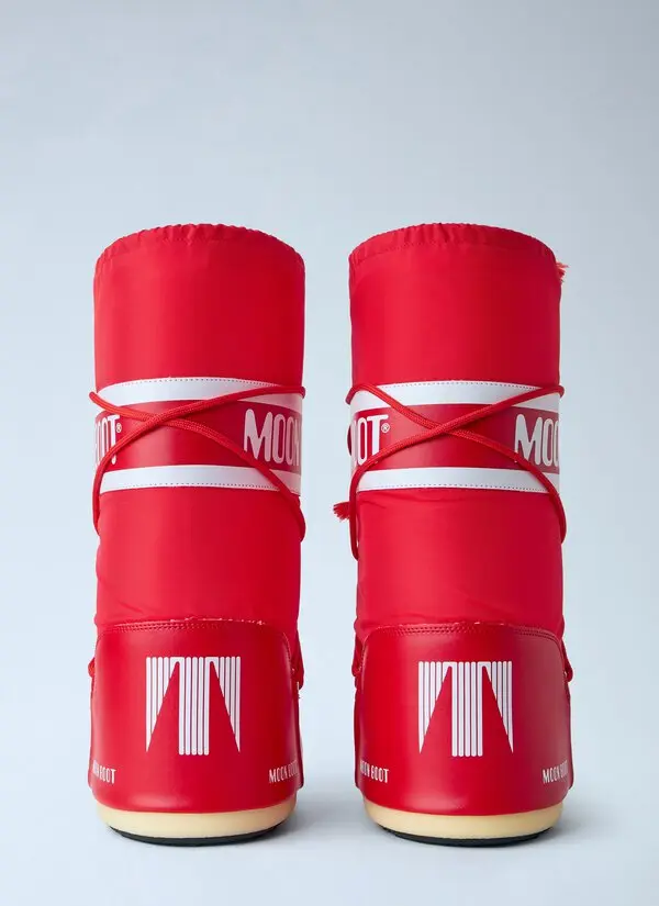 Moon Boot Icon Nylon Lace-up Snow Boots - Red