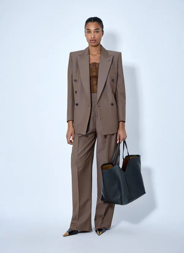 Saint Laurent Wool Blend Wide-leg Pants